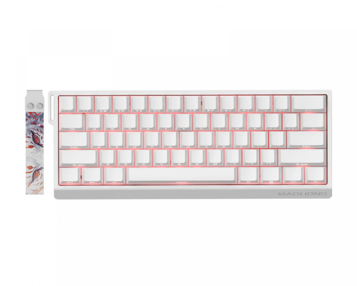 FGG MAD60 ANSI Keyboard [RGB Magnetic Amber Pro] - White - MaxGaming.se